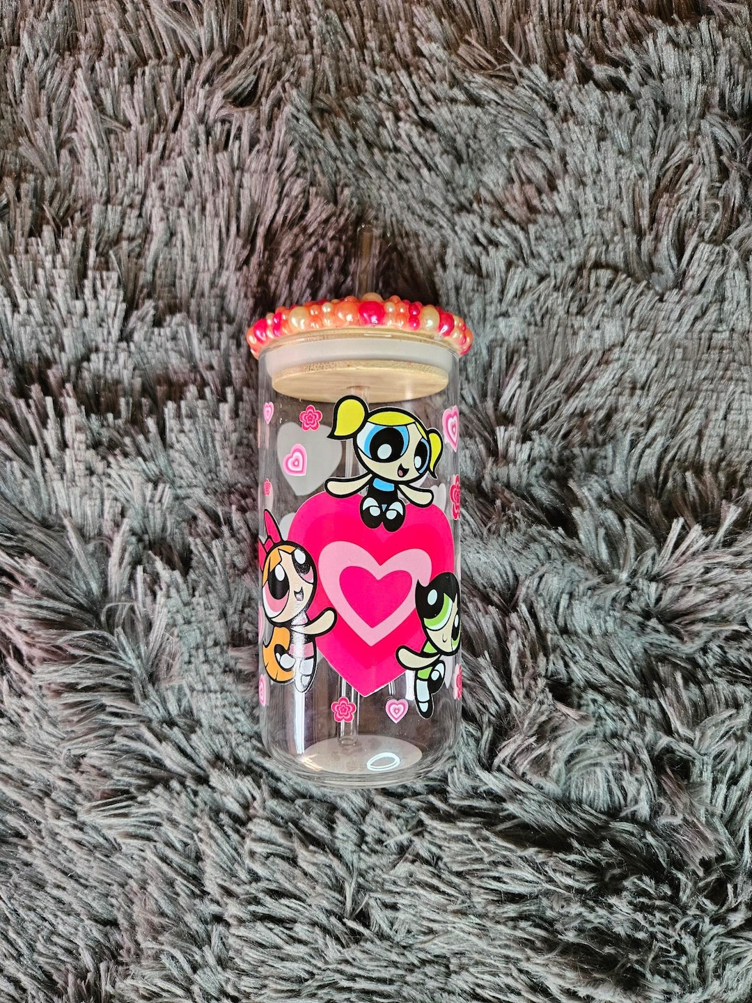 The Powerpuff Girls Inspired Glass Cold Coffee Cup Drinkware Beverage ...
