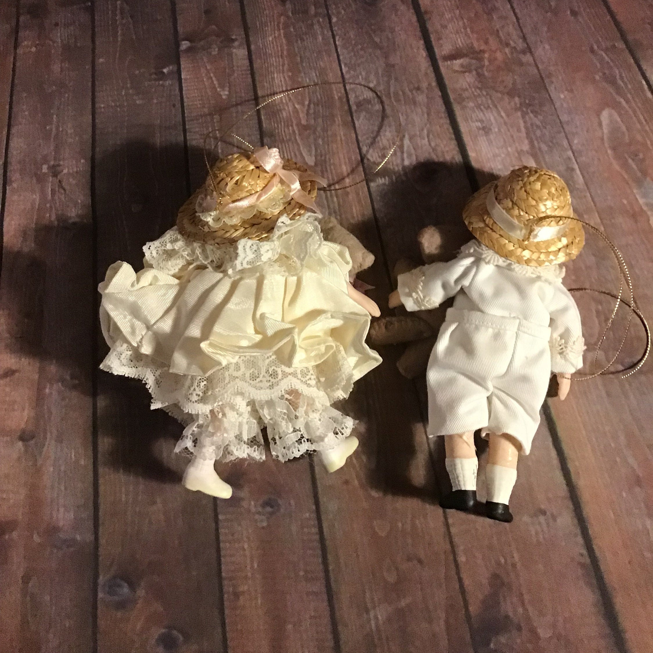 Theo and Thea Teddy Bear Twins Doll Ornaments - Etsy