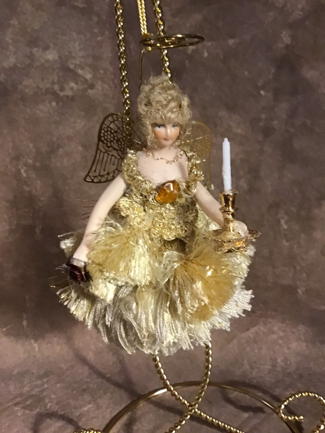 Gussie the Gold Tassel Angel Ornament - Etsy