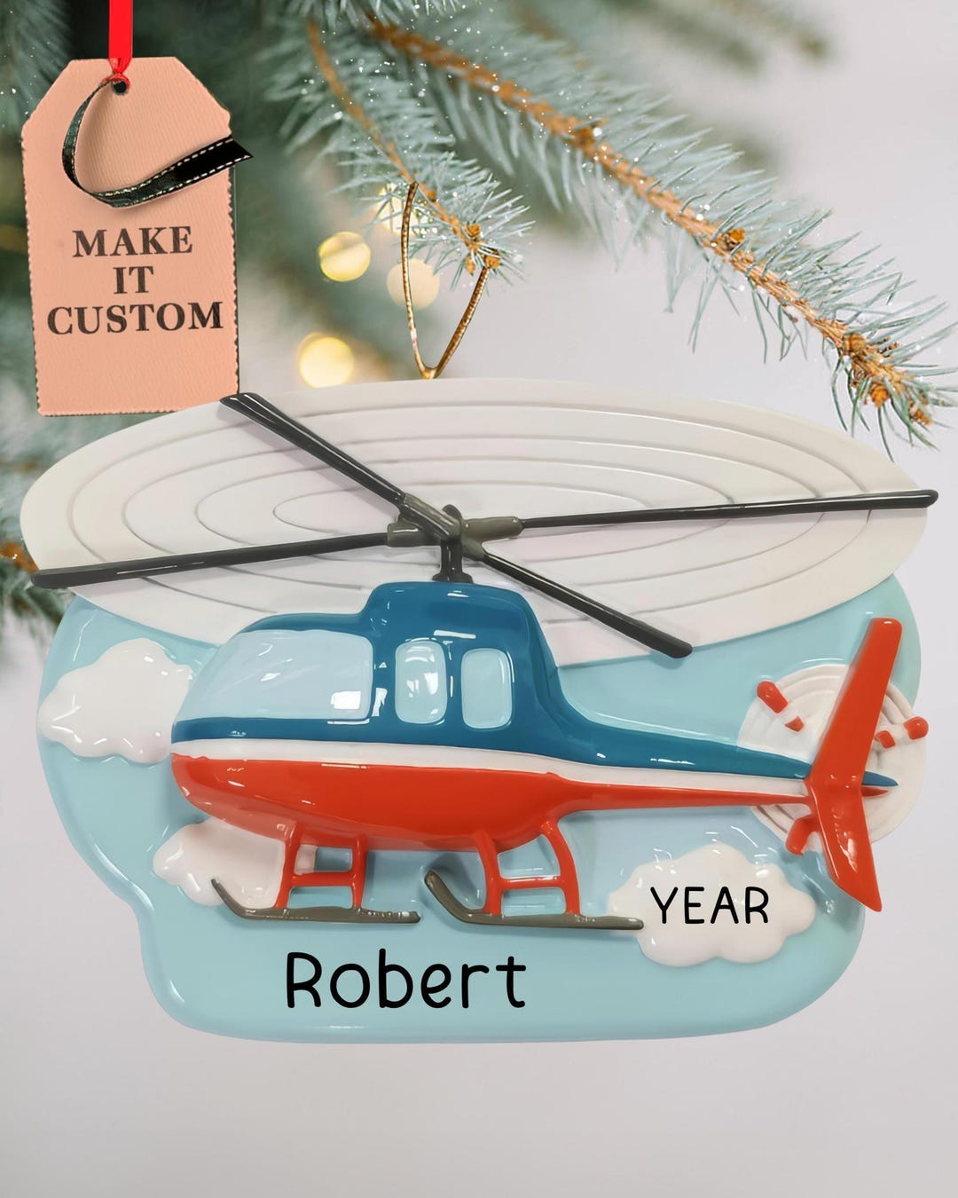 Personalized Helicopter Christmas Ornament • Pilot Gifts • Custom ...