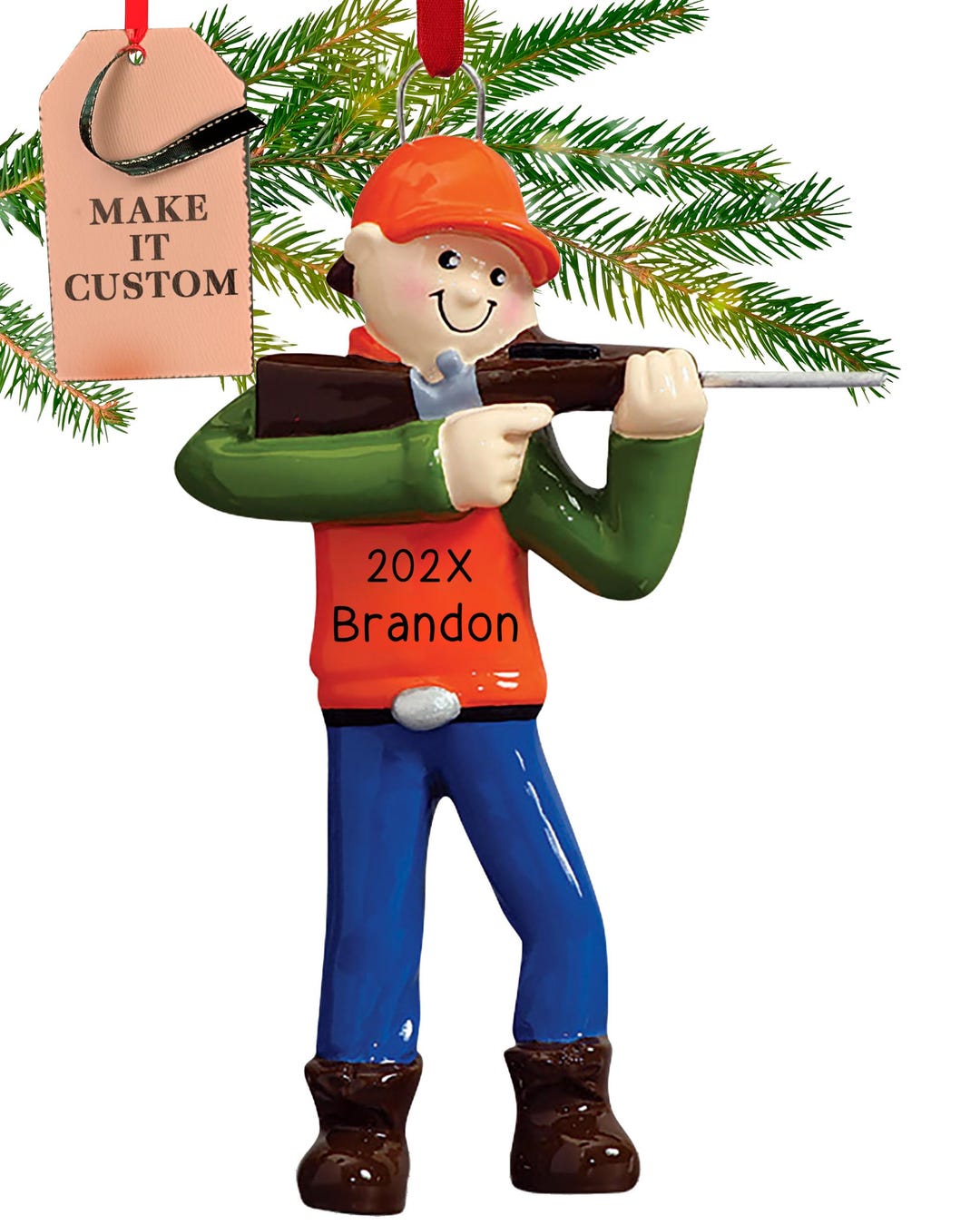 Personalized Hunting Ornament • Resin Christmas Presents • Ornament ...