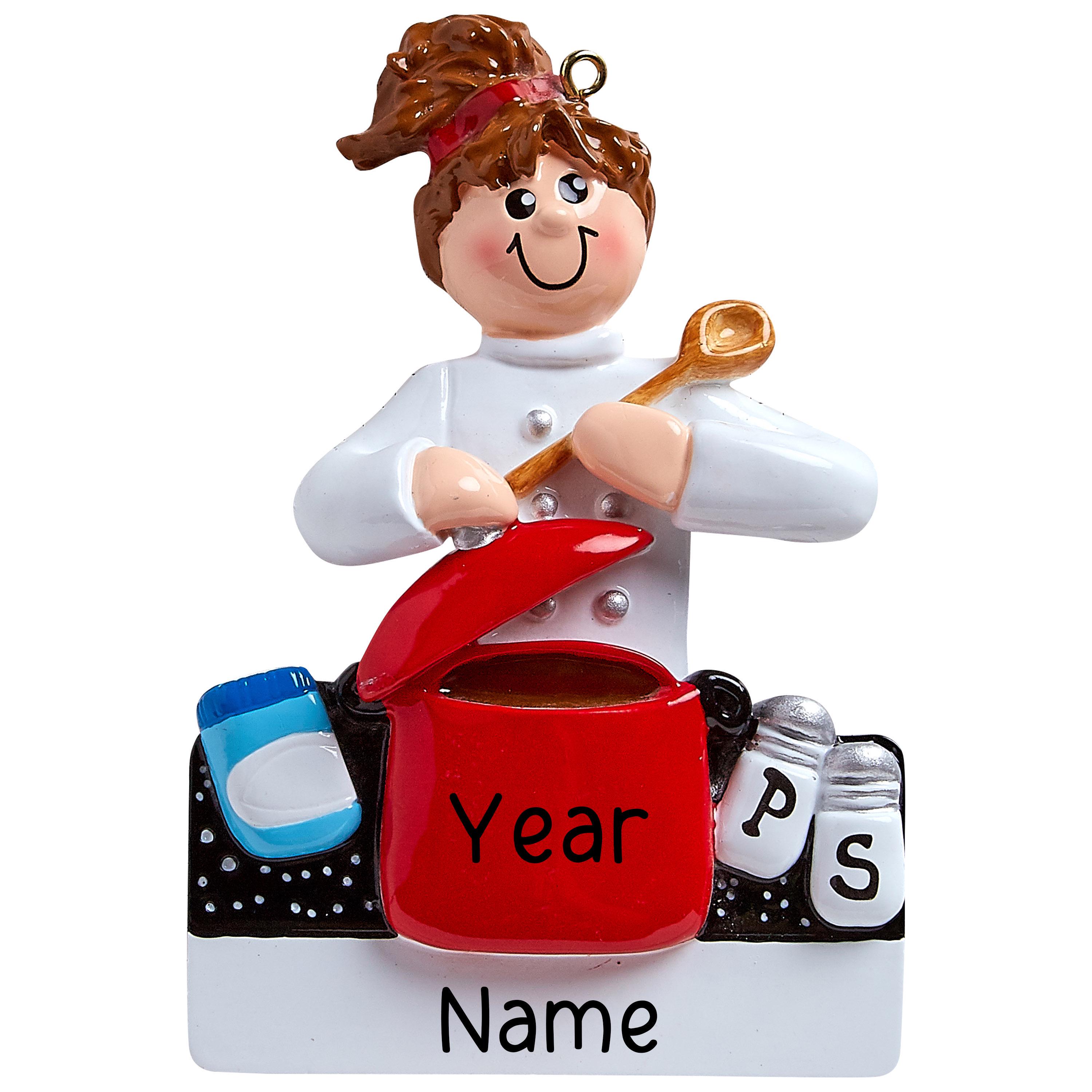 Personalized Chef Christmas Ornament • Custom Gifts for Cooking Women ...
