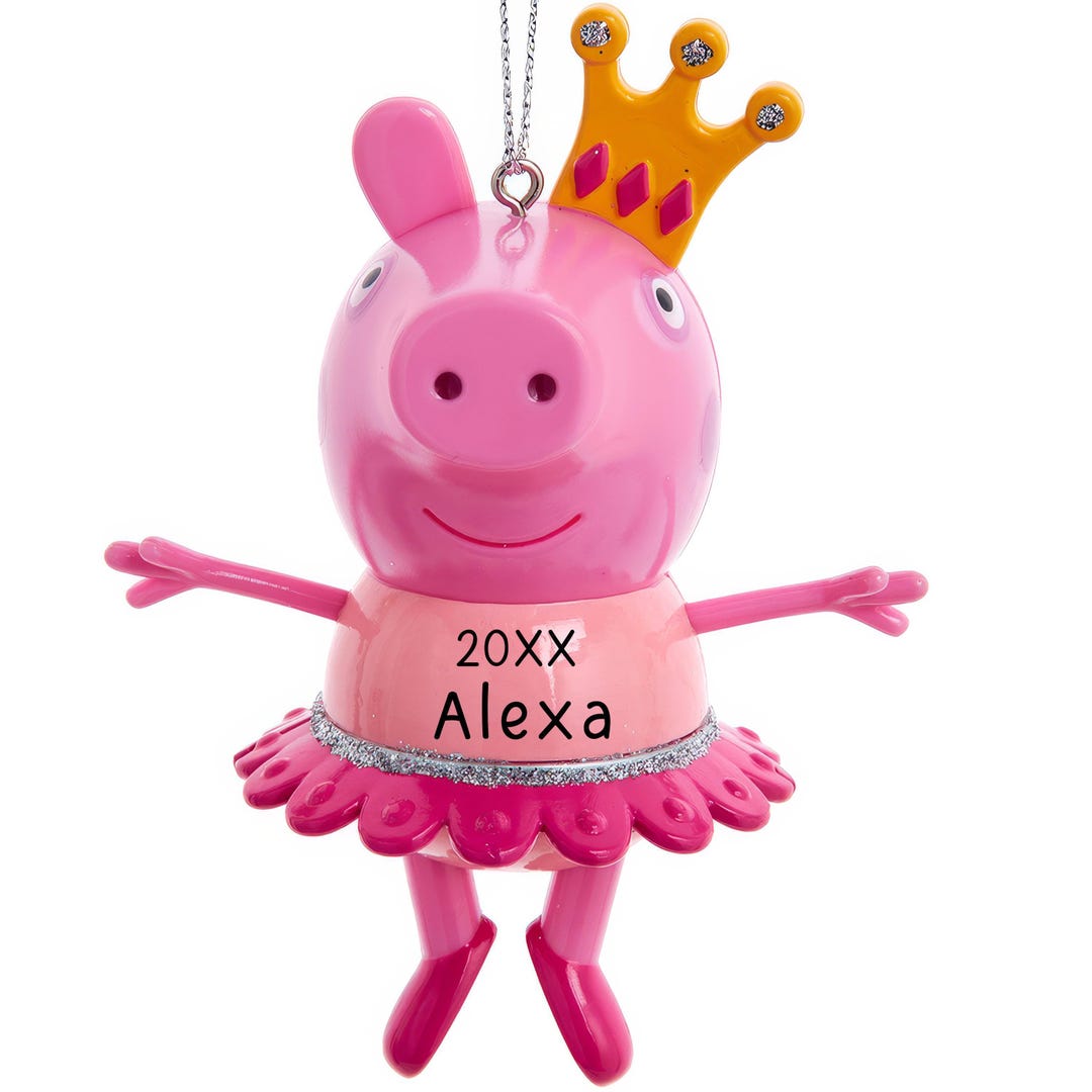 Peppa Pig Ornament for Christmas Tree • Personalized Peppa Pig With Crown Presents • Baby First ...