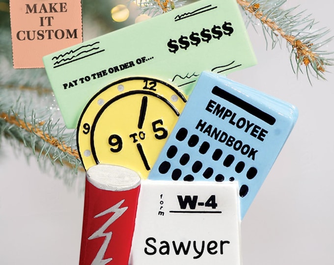 Personalized My First Job Ice Cream Ornament, New Job Gift for Son ...
