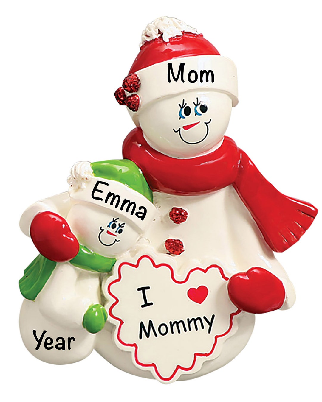 Personalized Single Mom Christmas Ornament Custom Snowman Family ...