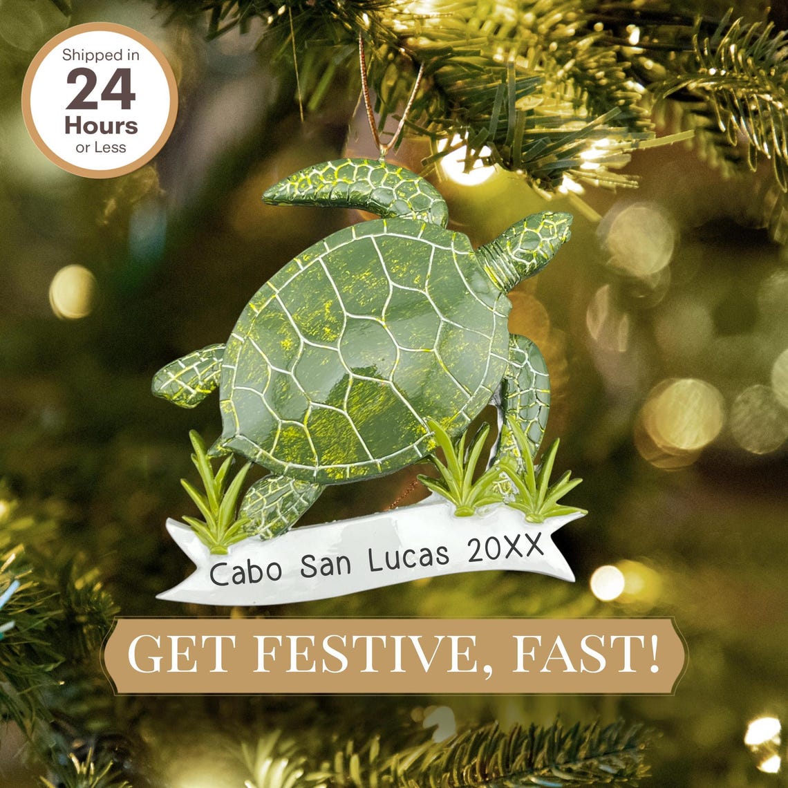Custom Sea Turtle Ornament • Personalized Sea Animal Christmas Presents ...