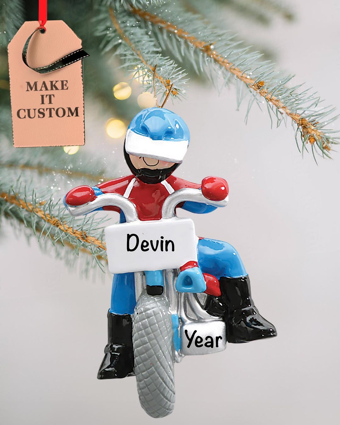Dirt Bike Ornament • Personalized Motorcycle Christmas Tree Decoration ...