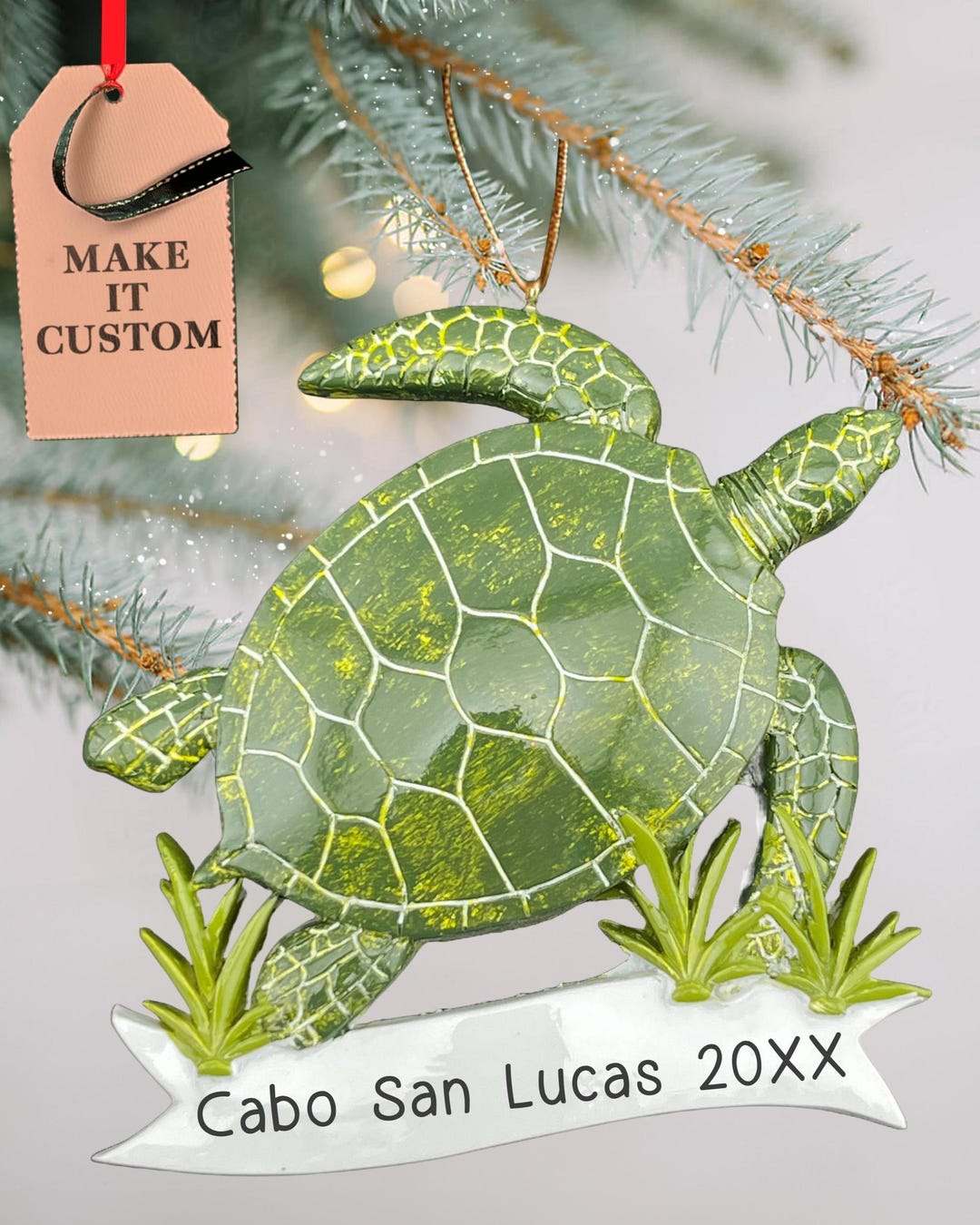 Custom Sea Turtle Ornament • Personalized Sea Animal Christmas Presents ...