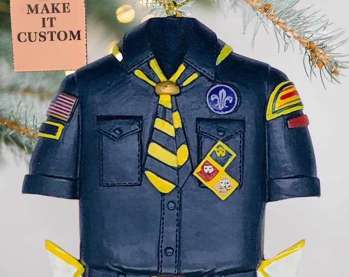 Custom Cub Scout Uniform Ornament • Personalized Blue Eagle Scout ...