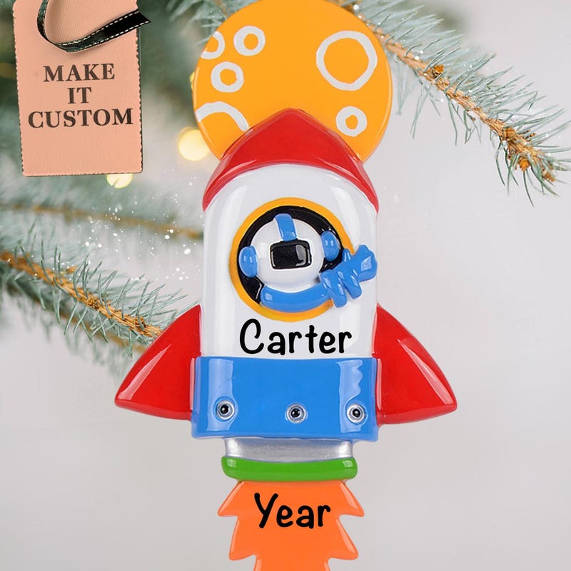 Rocket Ship Christmas Ornaments - Etsy
