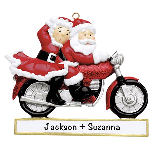 Motorcycle Santa Figurine - Etsy