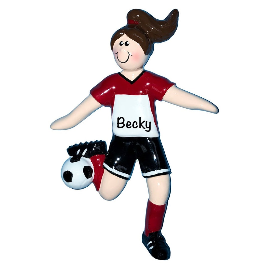 Personalized Girl Soccer Ornament Custom Soccer Player Christmas ...