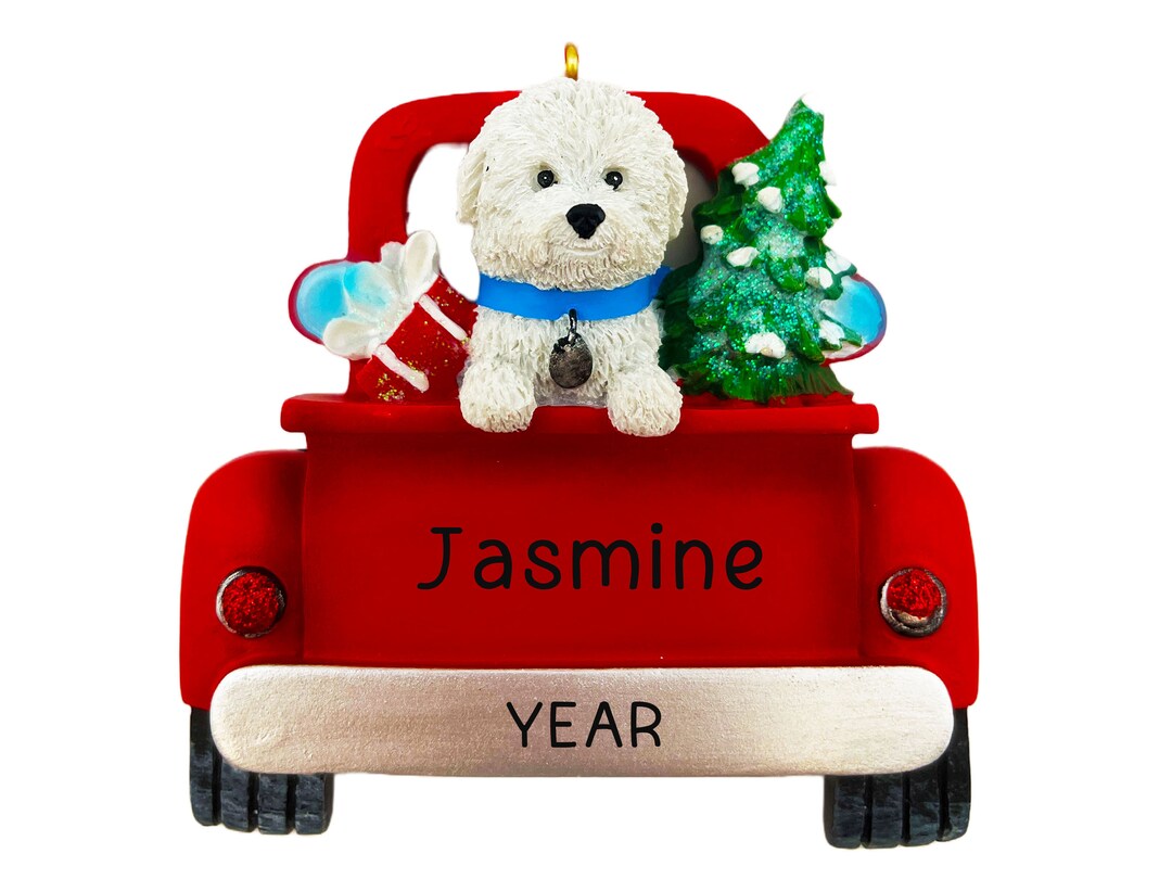 Personalized Bichon Frise Christmas Ornament Puppys 1st Gift Stocking ...