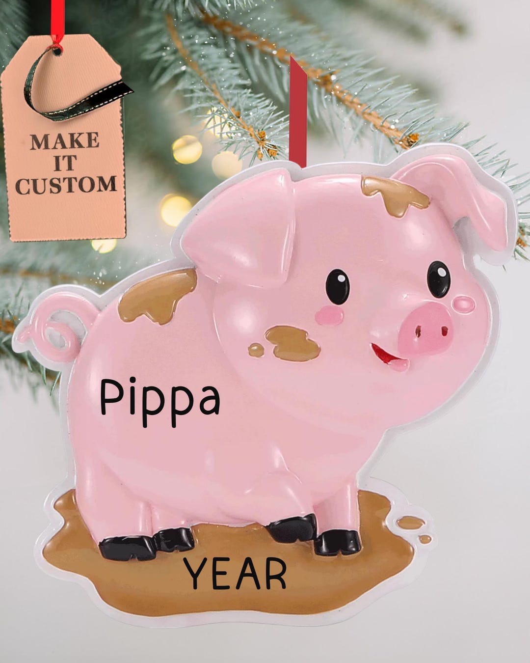 Personalized Pig Ornament • Custom Farm Animal Christmas Presents ...