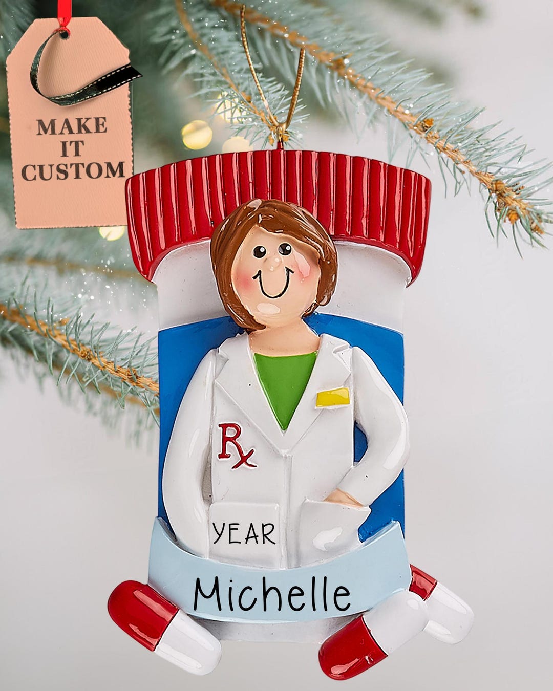 Personalized Pharmacist Christmas Ornament • Custom Miniature Pharmacy ...