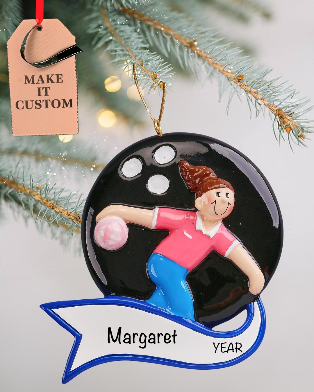 Personalized Bowling Ball Ornament • Custom Christmas Bowling Gifts for ...