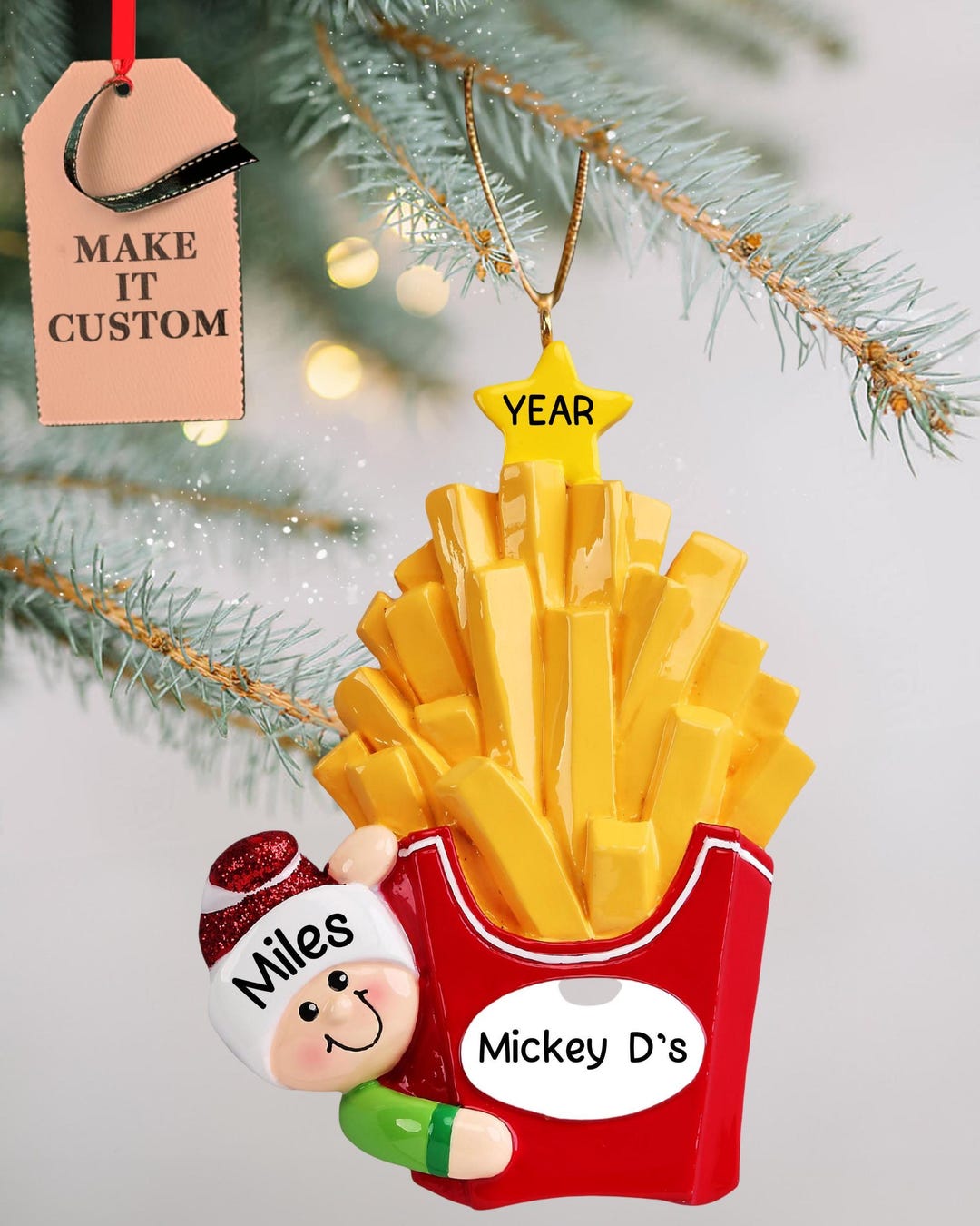 Personalized French Fries Ornament • Custom French Fry Christmas Tree ...