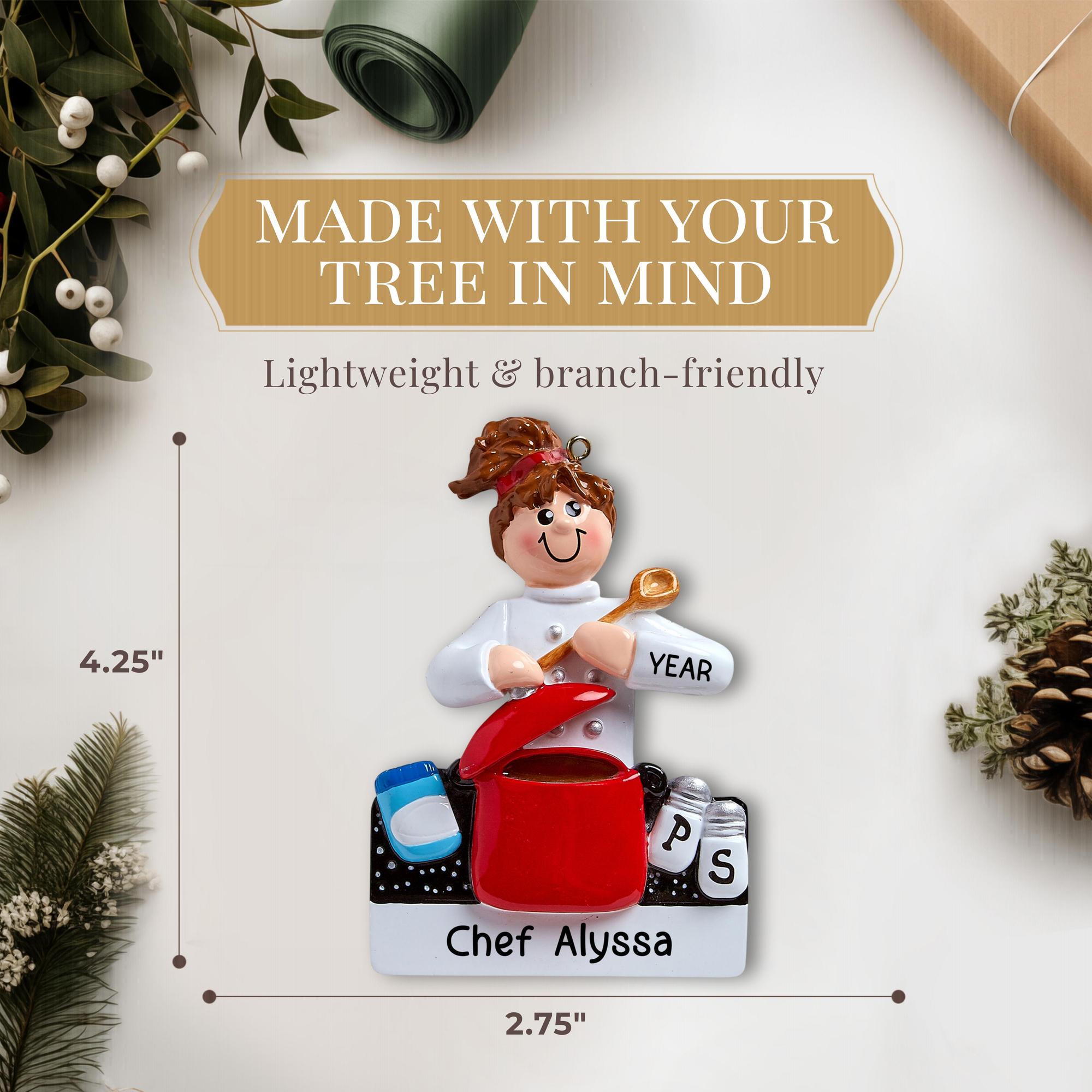 Personalized Chef Christmas Ornament • Custom Gifts for Cooking Women ...