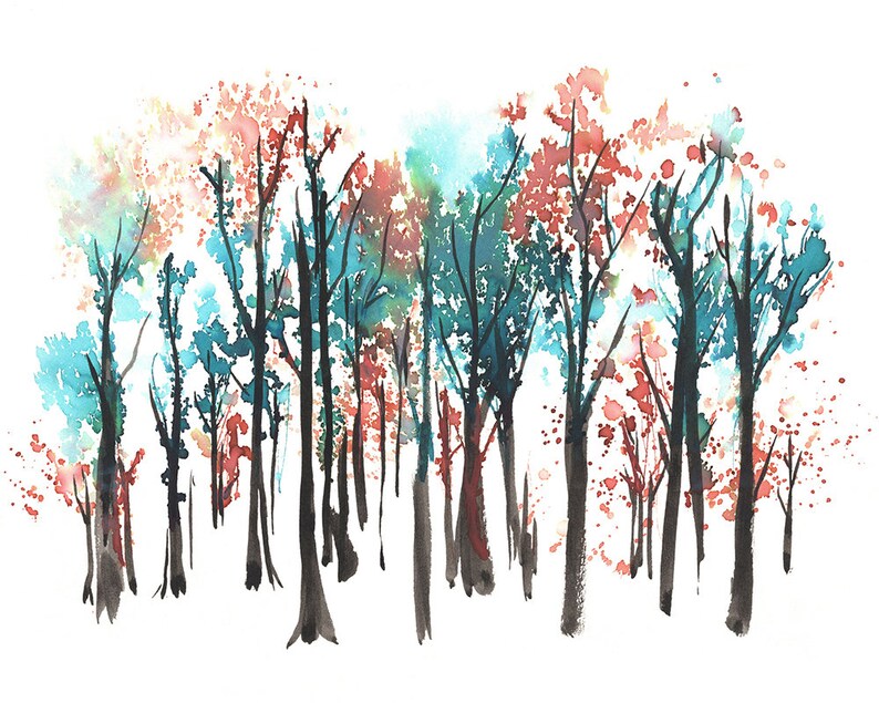 Watercolor Trees Downloadable Art Print DIGITAL DOWNLOAD - Etsy
