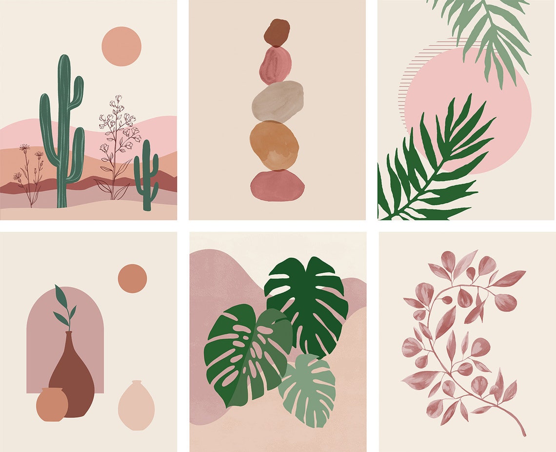 Boho Wall Art Prints 6 Set 8x10 Inch Desert Wall Decor - Etsy