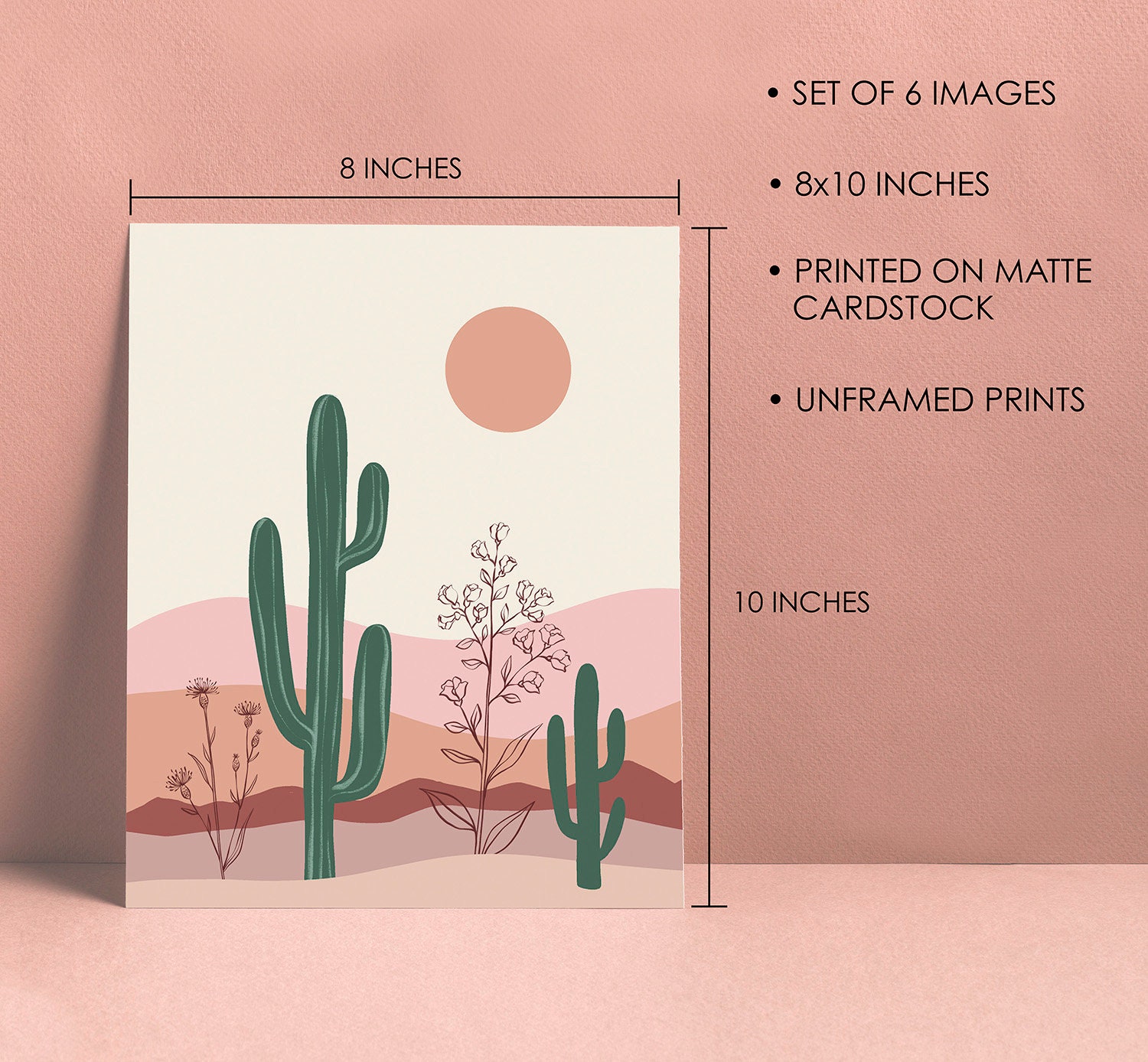 Boho Wall Art Prints 6 Set 8x10 Inch Desert Wall Decor - Etsy