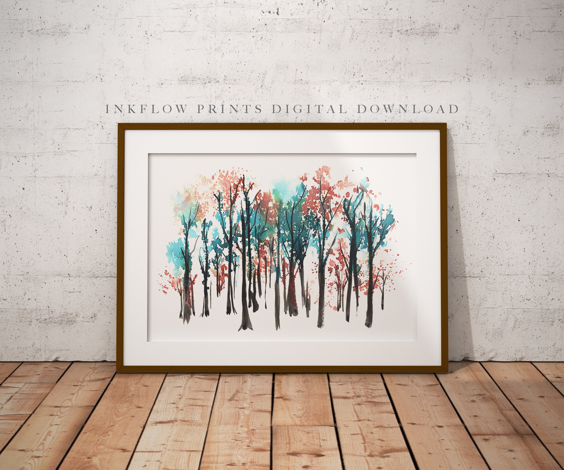 Watercolor Trees Downloadable Art Print DIGITAL DOWNLOAD | Etsy