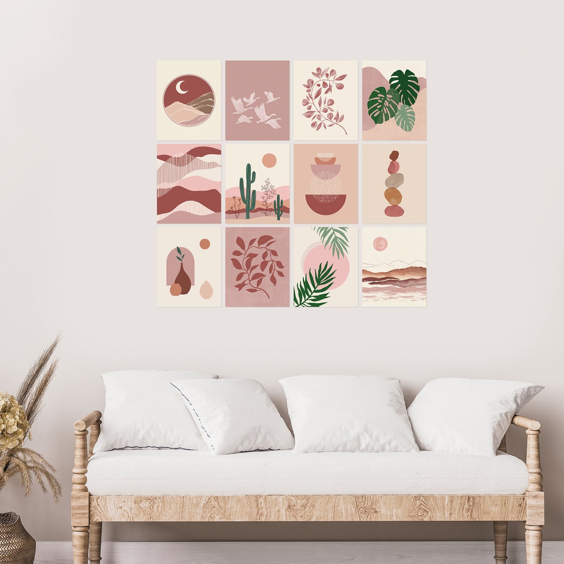 PRINTED Boho Wall Decor Set of 12 8x10 Inch Prints Mid | Etsy