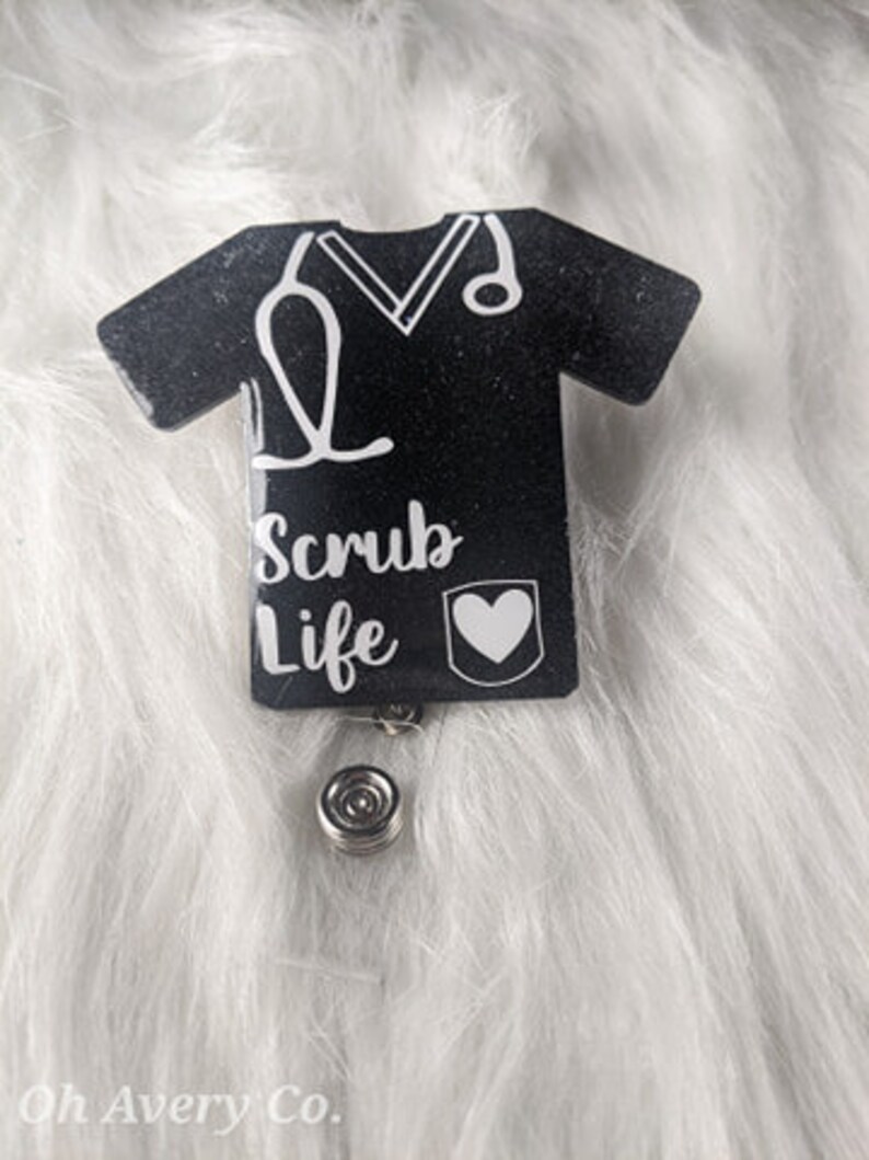 Glitter Scrub Life Badge Reel Glitter Nurse Badge Reel | Etsy