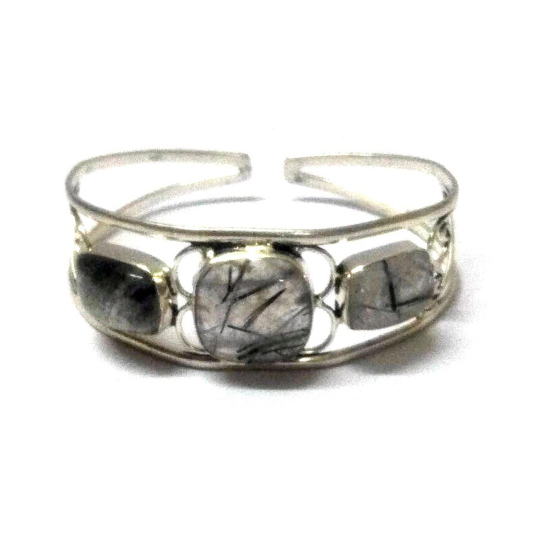 Pulsera de plata negra joyería de cristal joyería de piedras - Etsy España