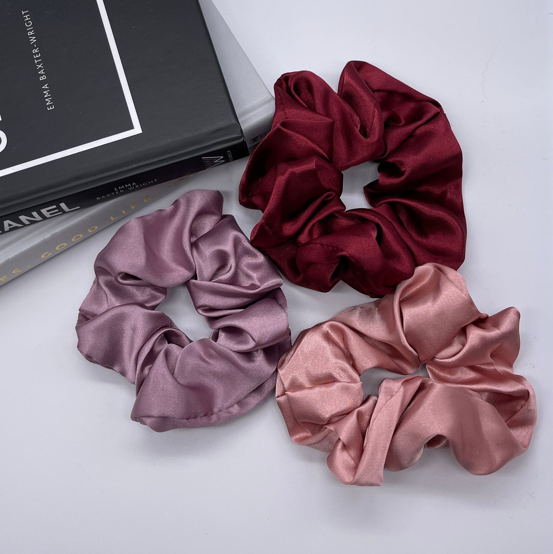 Satin Scrunchies Large Scrunchies Silky Satin Scrunchies | Etsy