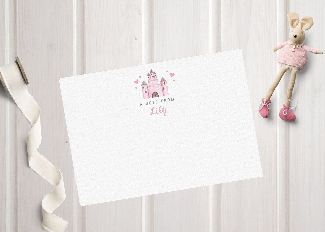 Pink Fairy Tale Princess Castle Note Cards // Christmas Gift for Girls ...