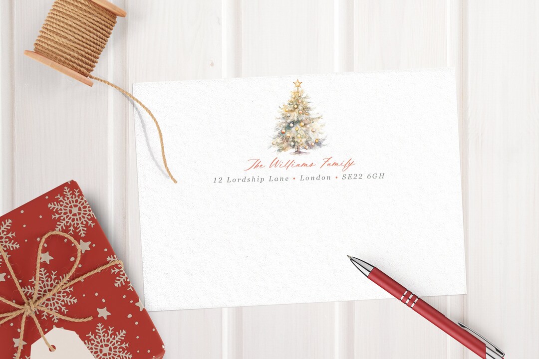 Personalised Christmas Tree Note Card Set - Luxury Stationery - Etsy