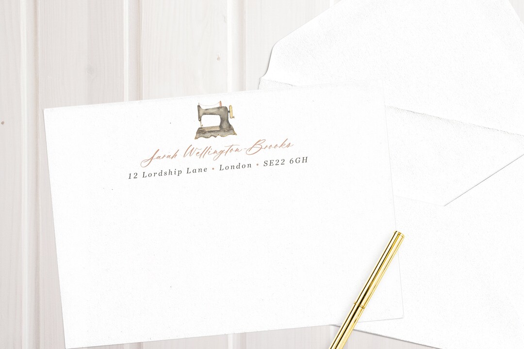 Vintage Sewing Machine Luxury Personalised Note Cards - Gift for ...