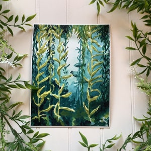 Watercolour Kelp Forest Fine Art Print Ocean Art Print Under - Etsy