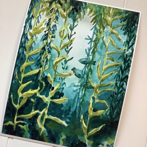 Watercolour Kelp Forest Fine Art Print, Ocean Art Print, Under the Sea ...