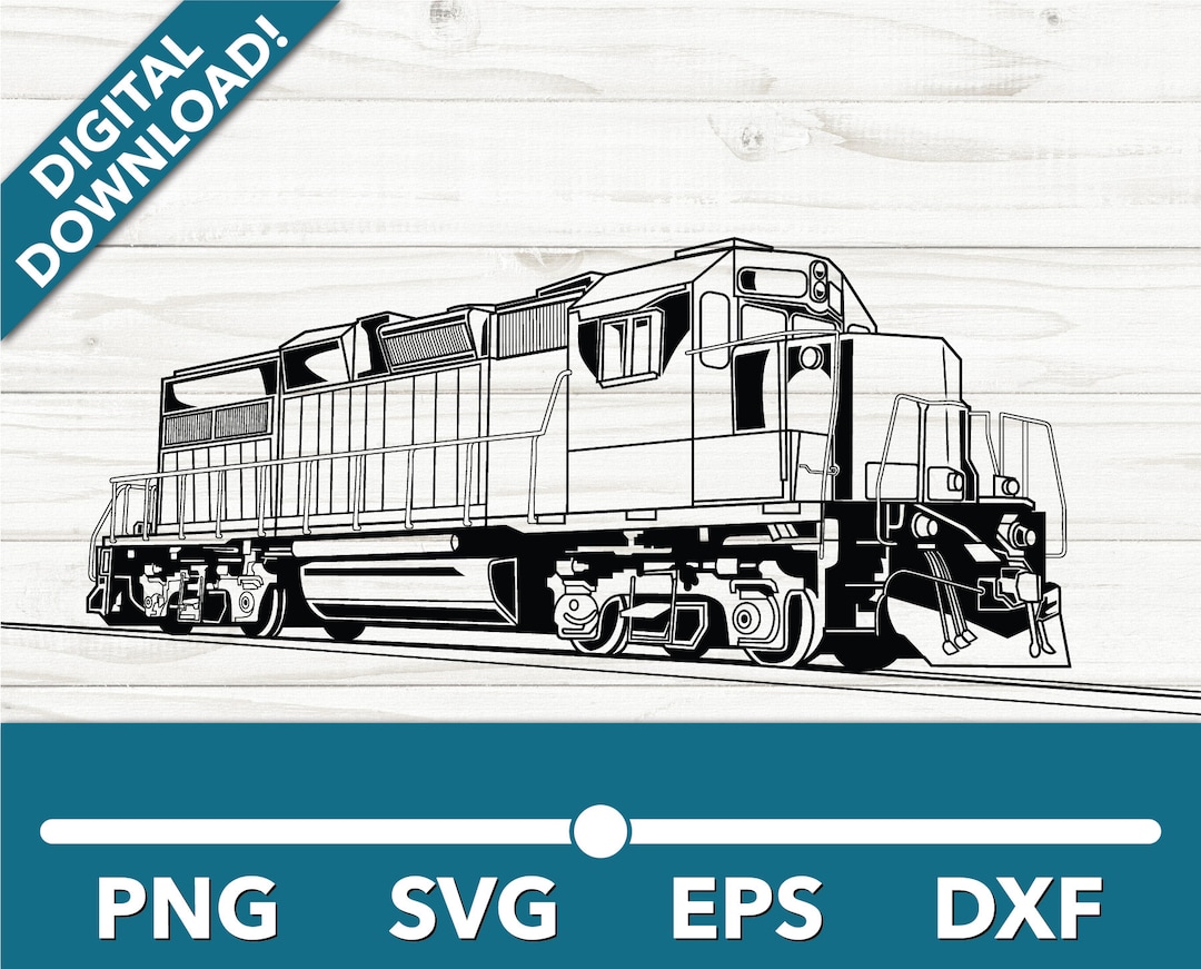 Modern Engine Train Diesel Locomotive Railway SVG, Car Clipart, Fast ...