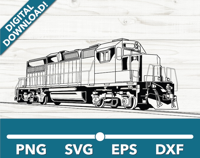 Modern Engine Train Diesel Locomotive Railway SVG, Car Clipart, Fast ...