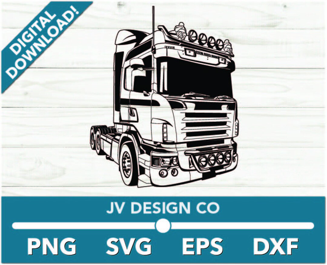 Eruo European Semi Truck Front Big Rig Heavy Duty Equipment SVG, Truck ...