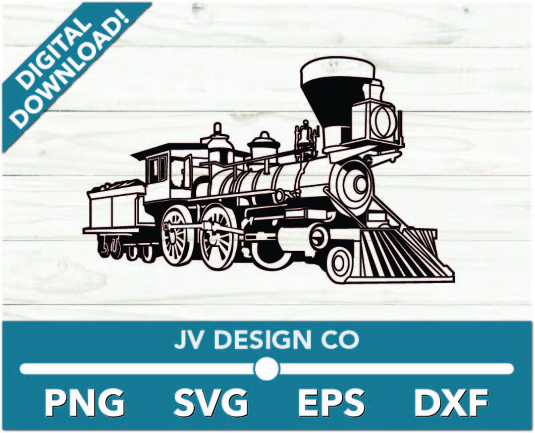 Steam Engine Train Vintage Locomotive Railway SVG, Car Clipart, Fast ...