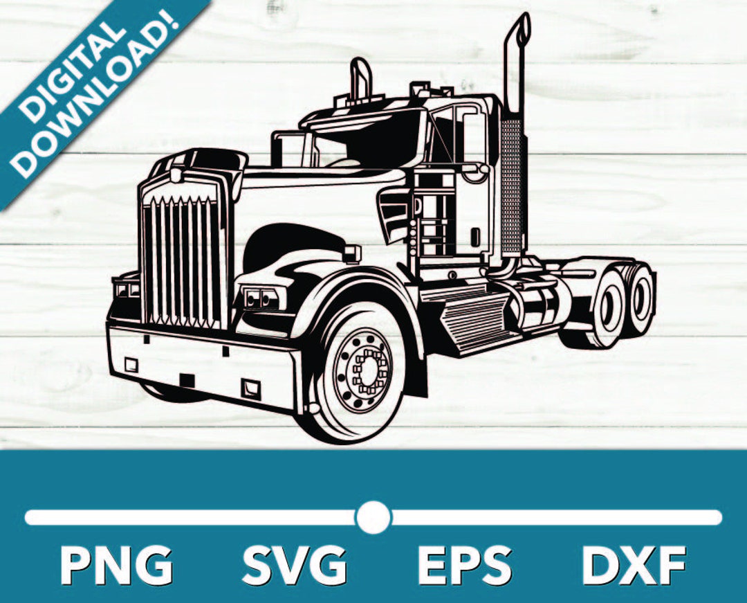 Semi Truck KW Front Big Rig Heavy Duty Equipment SVG, Truck Clipart ...