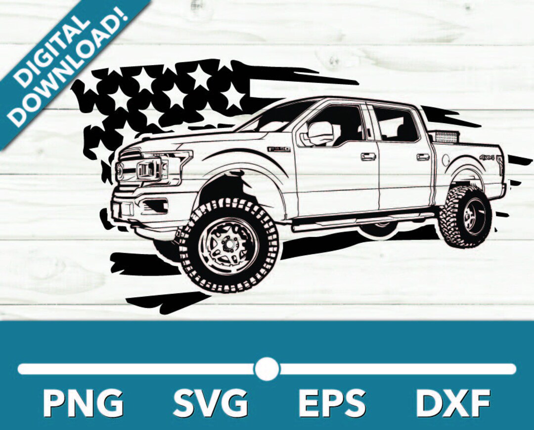 Pickup Truck Offroad 4 Door Lifted Trucks SVG Clipart Fast - Etsy
