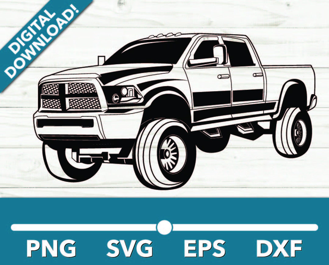 Pickup Truck Full Offroad Lifted Trucks SVG, Pickup Truck Clipart ...