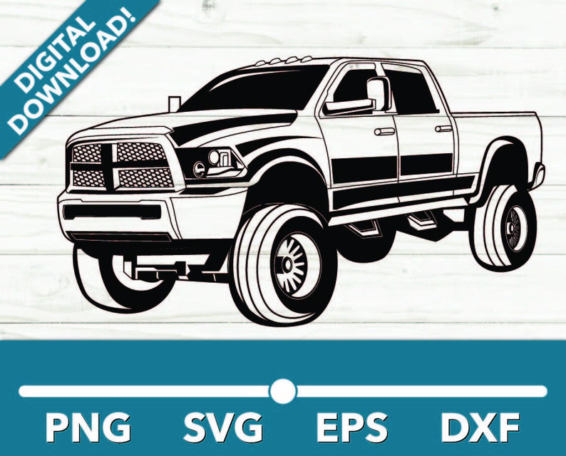 Pickup Truck Full Offroad Lifted Trucks SVG, Pickup Truck Clipart ...