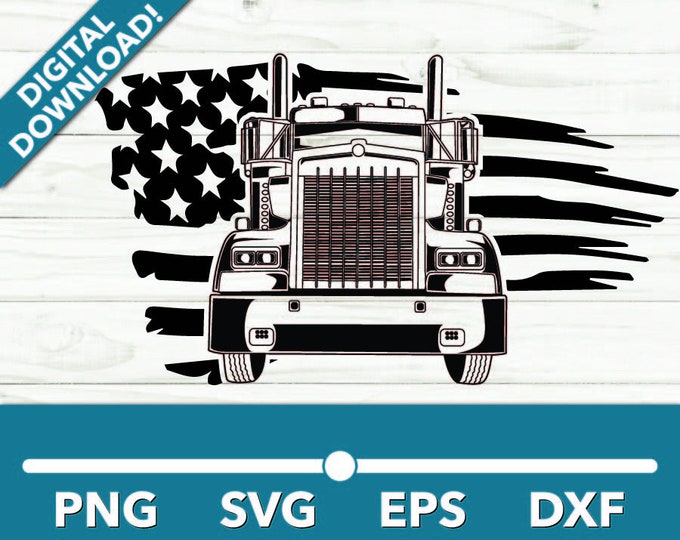 Semi Truck Front Big Rig Heavy Duty Equipment SVG, Clipart, Files for ...