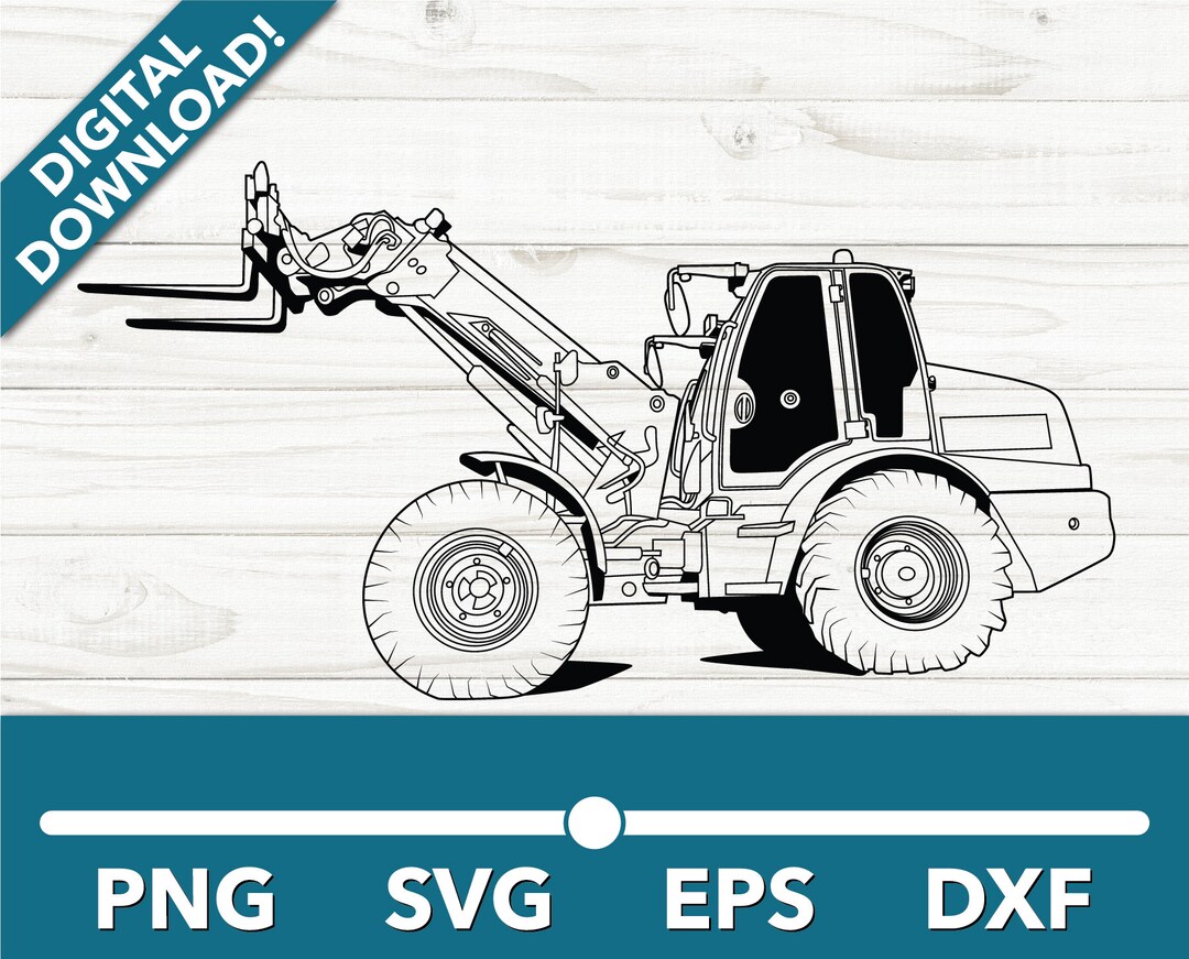 Forklift Loader Truck Construction Vehicle SVG, Car Clipart, Fast Files ...