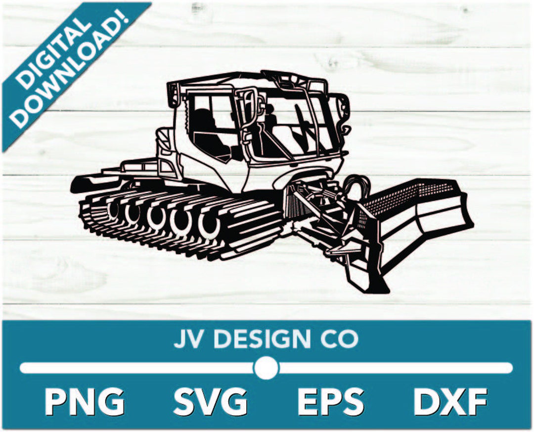 Snow Cat Ski Slope Groomer Machine SVG Clipart, Fast Files for Cricut ...