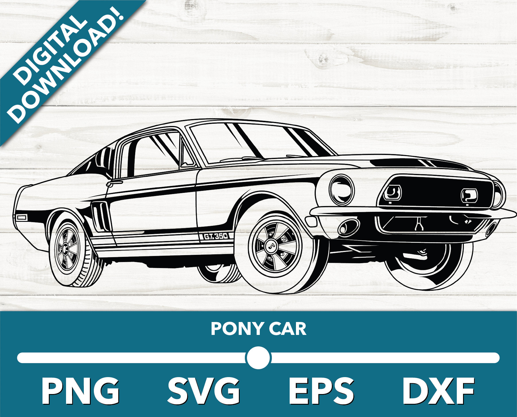 Vintage American 67 Muscle Car Pony Car SVG, Car Clipart, Fast Car ...