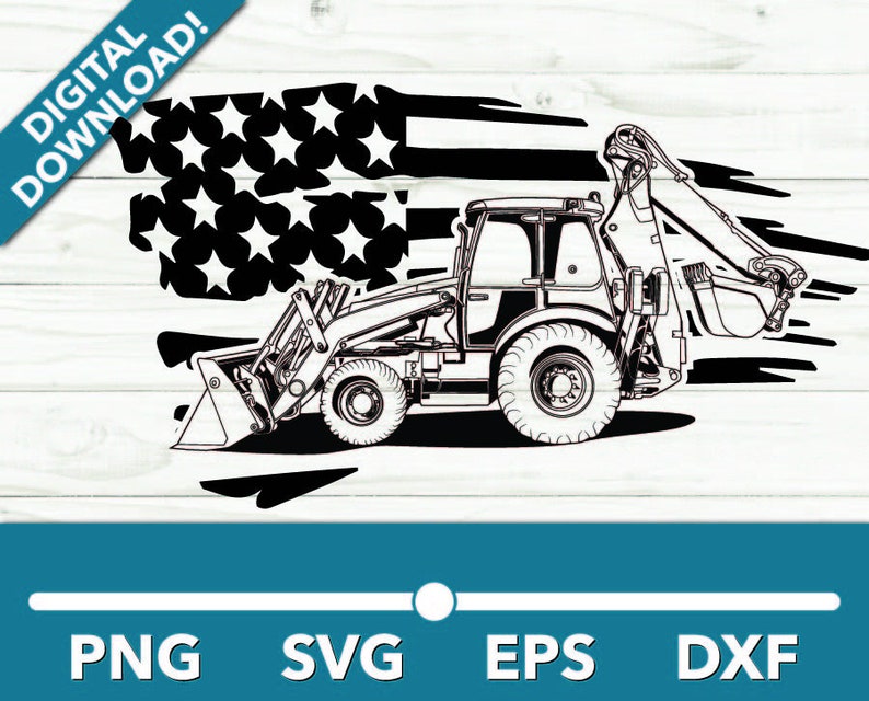 Backhoe Loader Construction Vehicle SVG, Car Clipart, Fast Files for ...