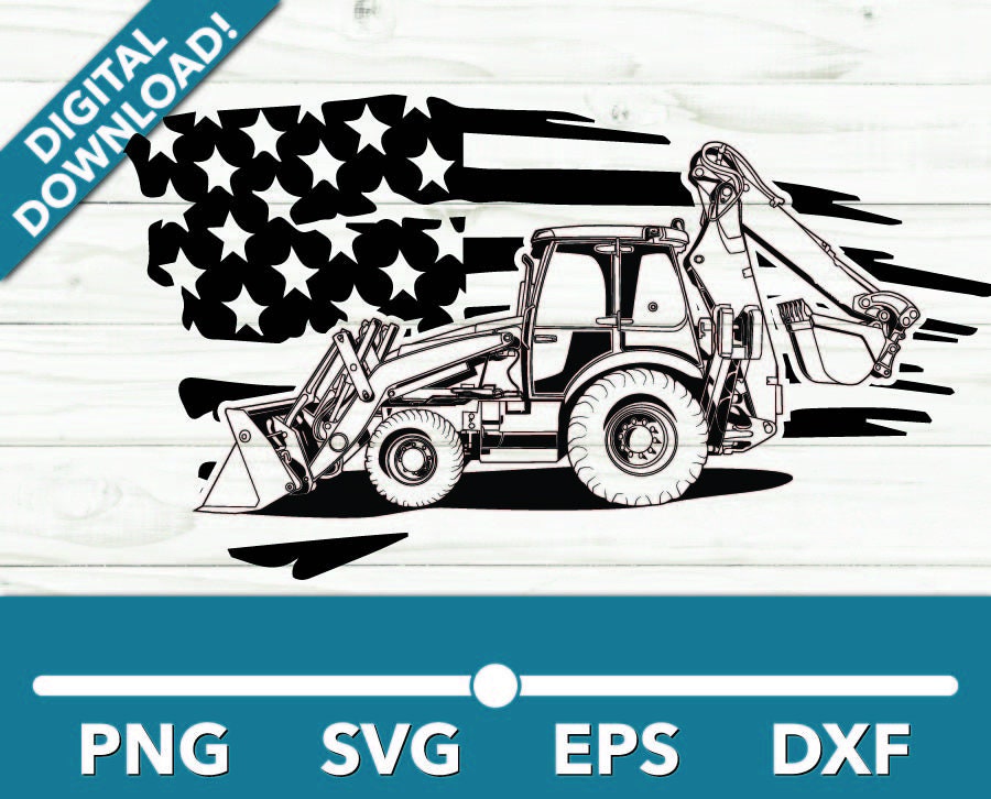 Backhoe Loader Construction Vehicle SVG, Car Clipart, Fast Files for ...