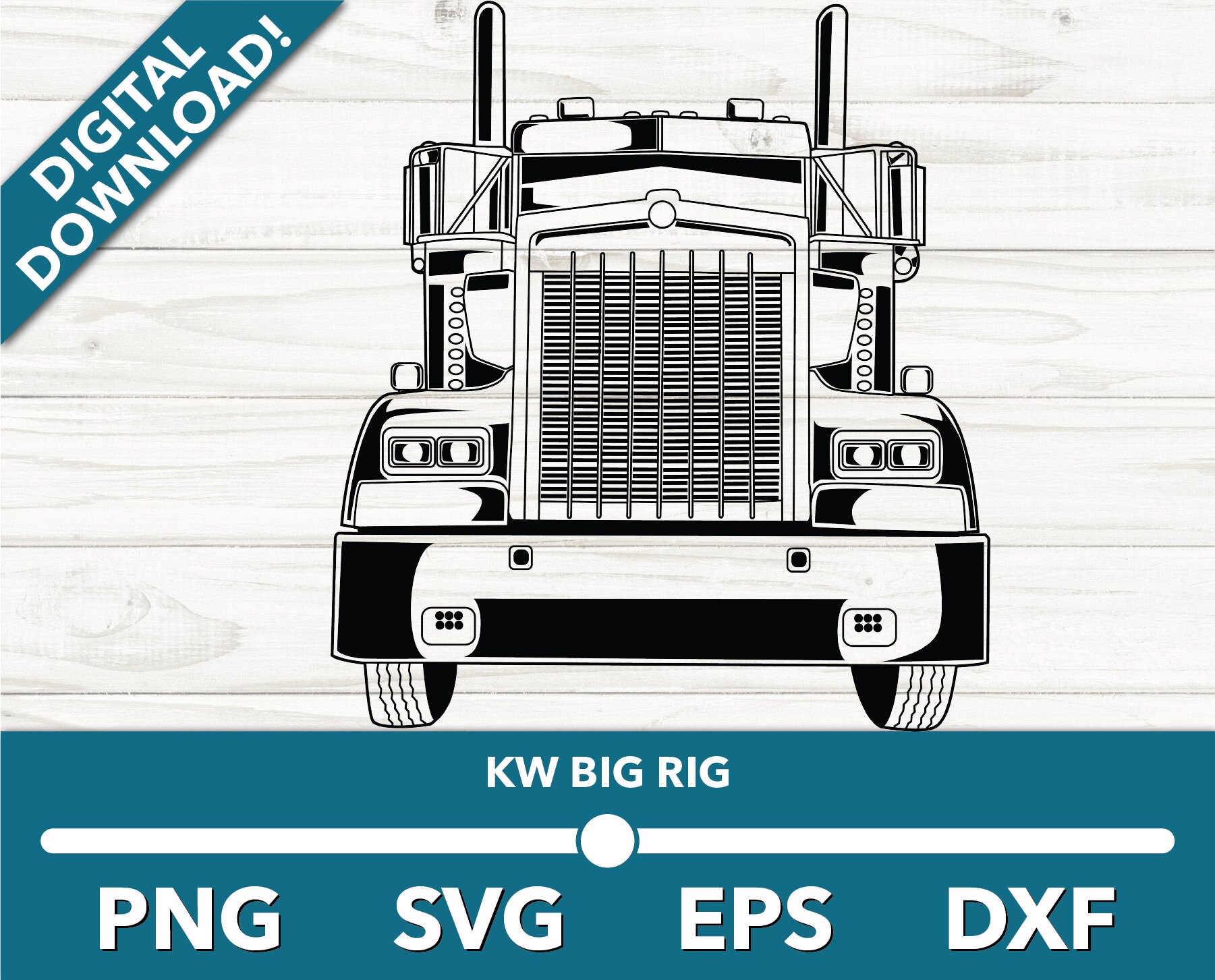 Semi Truck Front Big Rig Heavy Duty Equipment SVG, Clipart, Files for ...